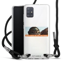 DeinDesign Handyhülle Star Wars The Child Statement transparent, Samsung Galaxy A51 Handykette Hülle mit Band Case zum Umhängen, weiß