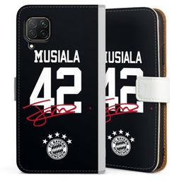 DeinDesign Handyhülle Jamal Musiala FC Bayern München Fanartikel Musiala 42, Huawei P40 Lite Hülle Handy Flip Case Wallet Cover Handytasche Leder