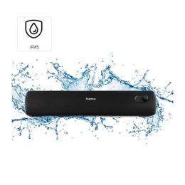 Hama Bluetooth Lautsprecher (wasserdicht IPX5, mit Bass, 20W, 12h Laufzeit) Stereo Bluetooth-Lautsprecher (Bluetooth, Stereo Soundbar mit Standfuß), schwarz