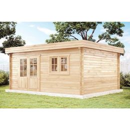 Alpholz Carlsson Gartenhaus Spree-28 B aus Holz Gartenhütte 28 mm Wandstärke Geräteschuppen, Naturbelassen - Naturbelassen