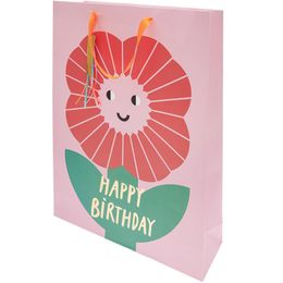 Rico Design Geschenktüte HAPPY BIRTHDAY BLUME in rosa