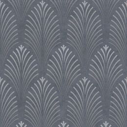 Exklusive Luxus Tapete Profhome 374822 Vliestapete strukturiert mit abstraktem Muster glänzend schwarz silber grau 5,33 m2 - schwarz