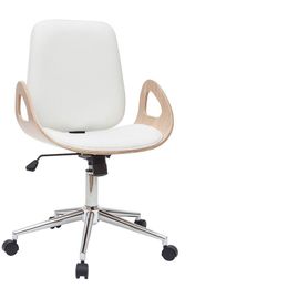 Miliboo - Design-Bürostuhl weiß und helles Holz glory - Holz hell / Weiß