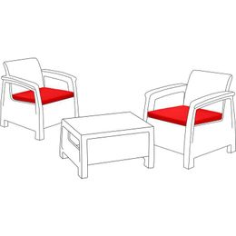 Draussen-Ersatzsitzkissen, 2-teiliges Set, leichte und langlebige Stuhl-/Sofapolsterung für Terrassenmöbel, wasserabweisender, abnehmbarer Bezug für
