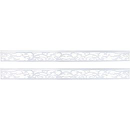 HHG 2er-Set Dekopaneel für WPC-Sichtschutz Savoie, Verkleidung, 16x177cm weiß - white