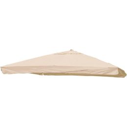 HHG - Ersatz-Bezug für Luxus-Ampelschirm 116 mit Flap, Sonnenschirmbezug Ersatzbezug, 3x3m (Ø4,24m) Polyester 3kg creme - beige