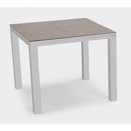 Best Freizeitmöbel Alu-Tisch Houston Gartentisch outdoor ca. 90x90x74,5 cm versch. Farben silber/anthrazit