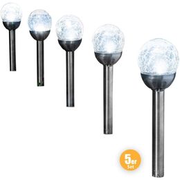 I-Glow XXL LED-Solarleuchten "Crashglas", Ø ca. 8 cm - 5er-Set