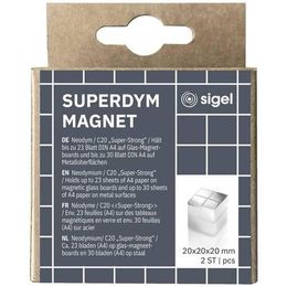 Sigel Neodym Magnet C20 Super-Strong (B x H x T) 20 x 20 x 20 mm Würfel Silber 2 St. BA706