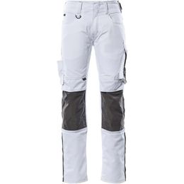 Mascot - Arbeitshose mannheim 12679-442 leichte Bundhose mit Cordura Knietaschen, Farbe: Weiß/Dunkelanthrazit - 0618, Größe: 56