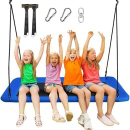Costway - Baumschaukel Nestschaukel 100-180cm verstellbaren Seil, Haengeschaukel 320kg Tragkraft, Mehrkindschaukel Gartenschaukel für Kinder &