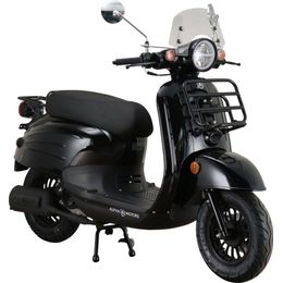 Alpha Motors Motorroller Adria, 50 ccm, 45 km/h, Euro 5, inkl. Windschild, schwarz