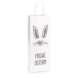 300 x Papiertragetasche "Hasengesicht Flasche" 140 x 80 x 390 mm