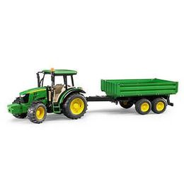 Bruder John Deere 5115 M Traktor mit Bordwandanhänger 2108 Spielzeugauto
