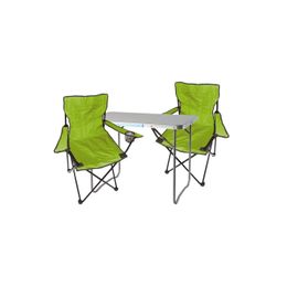 Mojawo Essgruppe 3-teiliges Campingmöbel Set Tisch 80x60x68cm + Campingstühle