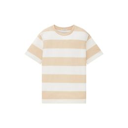 Tom Tailor Jungen Gestreiftes T-Shirt, weiß, Streifenmuster, Gr. 176