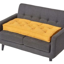 Homescapes - Sitzauflage für Zweisitzer-Sofa 100 x 48 cm - dickes Sitzkissen senfgelb - Senfgelb