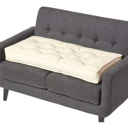 Homescapes - Sitzauflage für Zweisitzer-Sofa 100 x 48 cm - dickes Sitzkissen creme - Creme