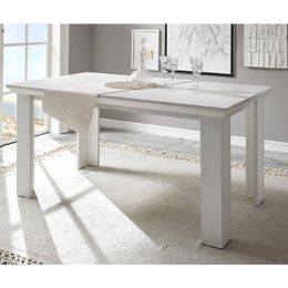 Lomadox Esszimmer-Tisch WINGST-61 im Landhaus Stil Dekor Pinie weiß Nb. b/h/t ca. 158x76x88cm - weiß