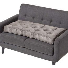 Homescapes - Sofa-Auflage 100 x 48 cm mit Veloursbezug - dickes Sitzkissen grau - Grau
