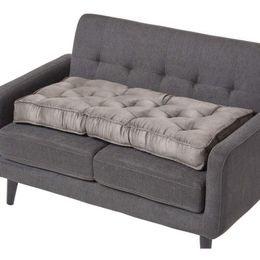 Sofa-Auflage 100 x 48 cm mit Veloursbezug - dickes Sitzkissen grau - Homescapes