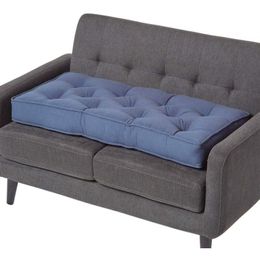 Homescapes - Sitzauflage für Zweisitzer-Sofa 100 x 48 cm - dickes Sitzkissen dunkelblau - Dunkelblau