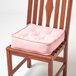 Homescapes - Sitzkissen rosa - Sitzerhöhung/Stuhlkissen 40 x 40 cm mit Baumwollbezug - Rosa