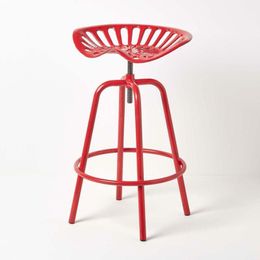 Homescapes - Vintage Barhocker Traktorsitz höhenverstellbar, 74cm - Rot