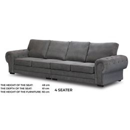 JVmoebel Sofa Moderner Viersitzer schwarz Polstermöbel Couch Neu