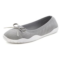 Lascana Ballerina Damen Größe 39 hellgrau / weiß