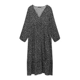 Pull&Bear Pull&Bear Kleid Damen Größe 34 oliv / schwarz / weiß Winterkleid