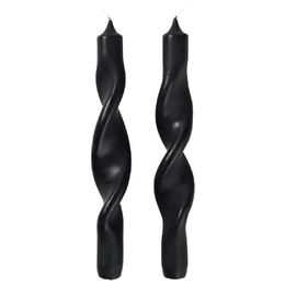 Broste Copenhagen Tafelkerze Kerzen Gedrehte Twist Simply Black (2-teilig)
