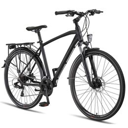 Licorne Bike Premium Touring Trekking Bike in 28 Zoll - Fahrrad f&uuml;r Jungen, M&auml;dchen, Damen und Herren - 21 Gang-Schaltung - Mountainbike - Crossbike Farbe:Schwarz;Stil:Herren