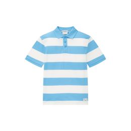 Tom Tailor Jungen Poloshirt mit Applikation, blau, Streifenmuster, Gr. 176