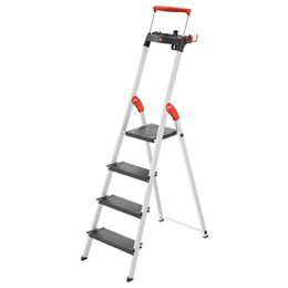 Hailo Stehleiter 'L100 TopLine' 4 Stufen, silbern 85 cm