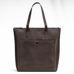 Farmhood Nashville XL Shopper Tasche Leder 35 cm dark brown
