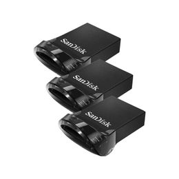 Sandisk 3er Pack Ultra Fit - USB-Flash-Laufwerk, 32 GB, 130 MB/s, Schwarz