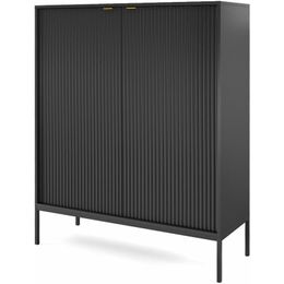 Bim Furniture - Kommode nova sands K104 Sideboard mit 2 Türen Schwarz Matt