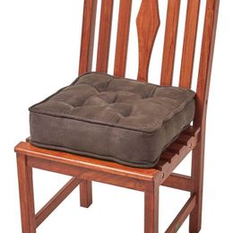 Homescapes - Sitzkissen braun - Sitzerhöhung/Stuhlkissen 40 x 40 cm mit Velours-Bezug - Braun