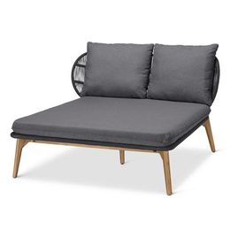 Tchibo Daybed mit Kopfteil mit Textilgeflecht - Schwarz - Akazie