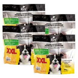 Roy Hunde-Snacks XXL, Hühnchen & Kaninchen 500g Packung - 4er Set