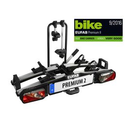 Eufab | Fahrradträger Premium II abklappbar für 2 Fahrräder für Anhängerkupplung