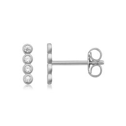 Firetti Paar Ohrstecker Schmuck Geschenk Silber 925 Ohrschmuck Glitzer Ear Climber, mit Zirkonia (synth), silberfarben|weiß