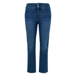 TRIANGLE Große Größen: Schmale Ankle-Jeans mit High-Waist-Bund, blue Denim, Gr.44
