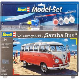 Revell® Modellbausatz Model Set VW T1 Samba Bus, Maßstab 1:24, Made in Europe, rot