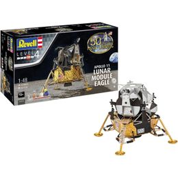 Revell® Modellbausatz Apollo 11 Lunar Module Eagle, Maßstab 1:48, Jubiläumsset mit Basis-Zubehör, bunt