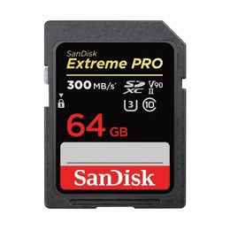 Sandisk Extreme Pro Speicherkarte (64 GB, UHS-I Class 10, 300 MB/s Lesegeschwindigkeit), schwarz