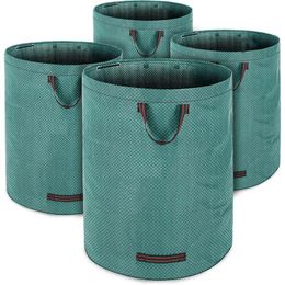 Gardebruk Gartenabfallsack je 280 Liter 50 kg Belastbarkeit doppelte Nähte 3 stabile Griffe robust abwaschbar Garten Rasensack Gartentasche Laubsack 4x