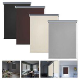 TolleTour Verdunkelungsrollo Klemmfix ohne Bohren 100% Polyester 60cm x 160cm Schwarz Verdunklungsrollo Fensterrollo Rollo Seitenzugrollo Klemmrollo