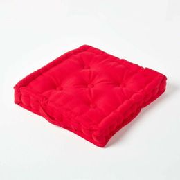 Homescapes - Sitzkissen unifarben rot 50 x 50 cm - Rot